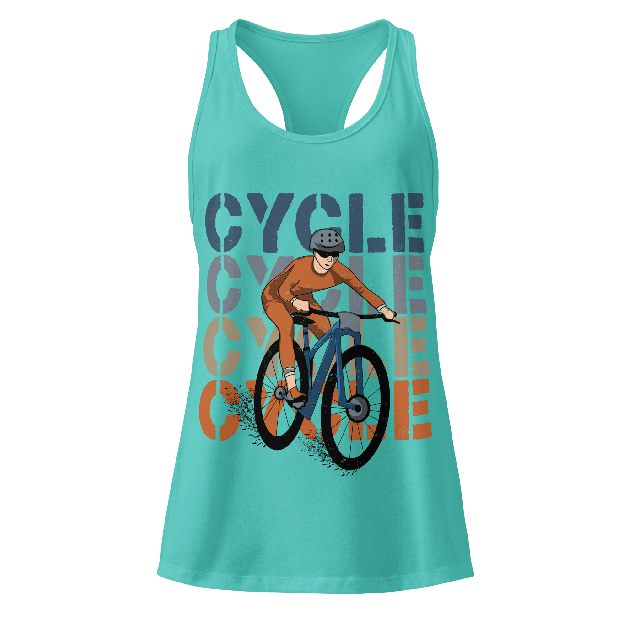 Cycle Retro Block Women’s Racerback Tank Top | Vintage Cycling Graphic ...